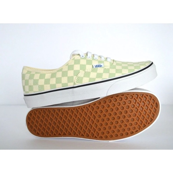 Vans | Shoes | Vans Authentic Checker Green Sneaker Shoes 85 | Poshmark